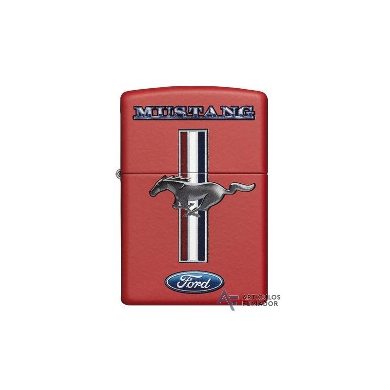 ENCENDEDOR ZIPPO FORD MUSTANG RED MATTE LOGO