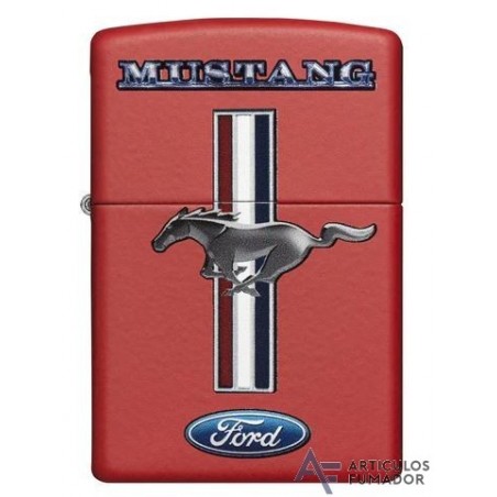 ENCENDEDOR ZIPPO FORD MUSTANG RED MATTE LOGO